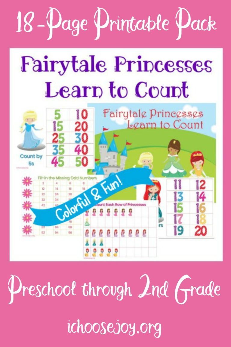 Fairy Princess Math Counting Sheets Printable Pack