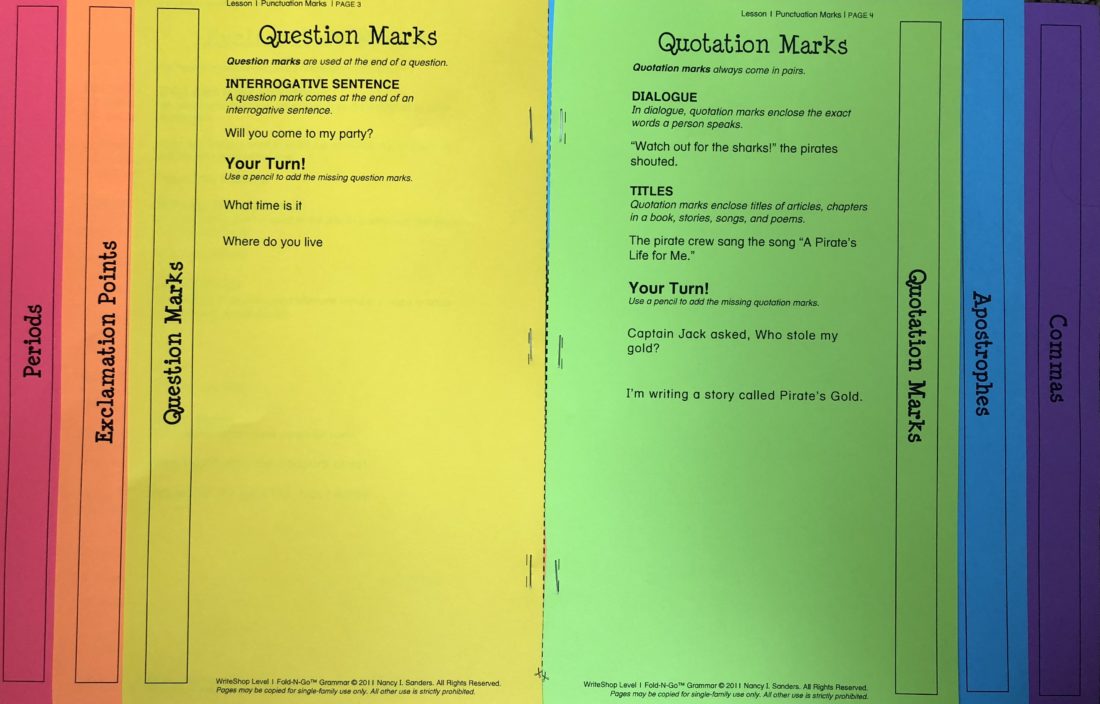 Make a Versatile Grammar Guide with the WriteShop Fold-N-Go Grammar Pack