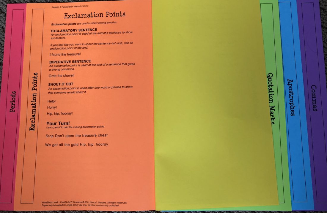 Make a Versatile Grammar Guide with the WriteShop Fold-N-Go Grammar Pack