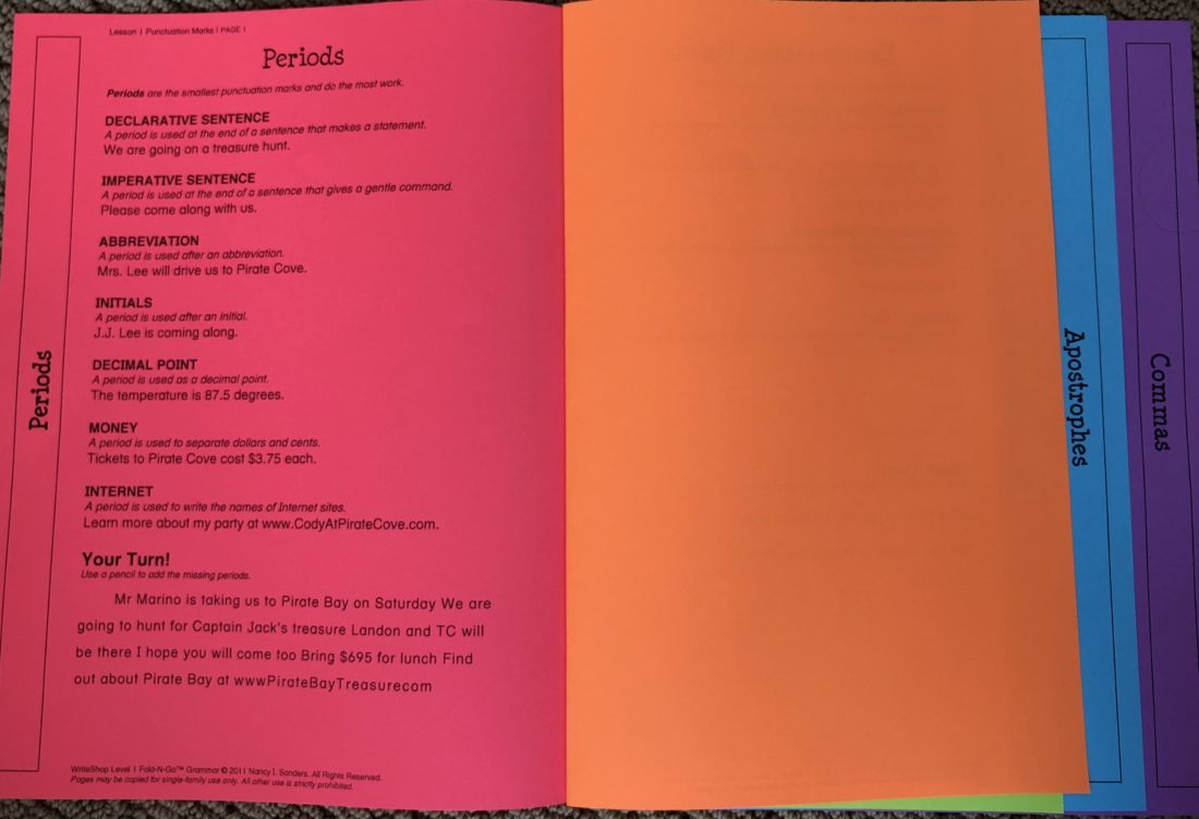 Make a Versatile Grammar Guide with the WriteShop Fold-N-Go Grammar Pack