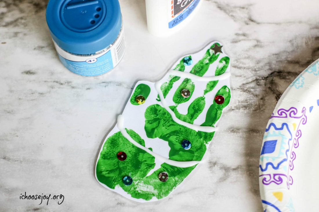 Christmas Tree Handprint Ornament Craft