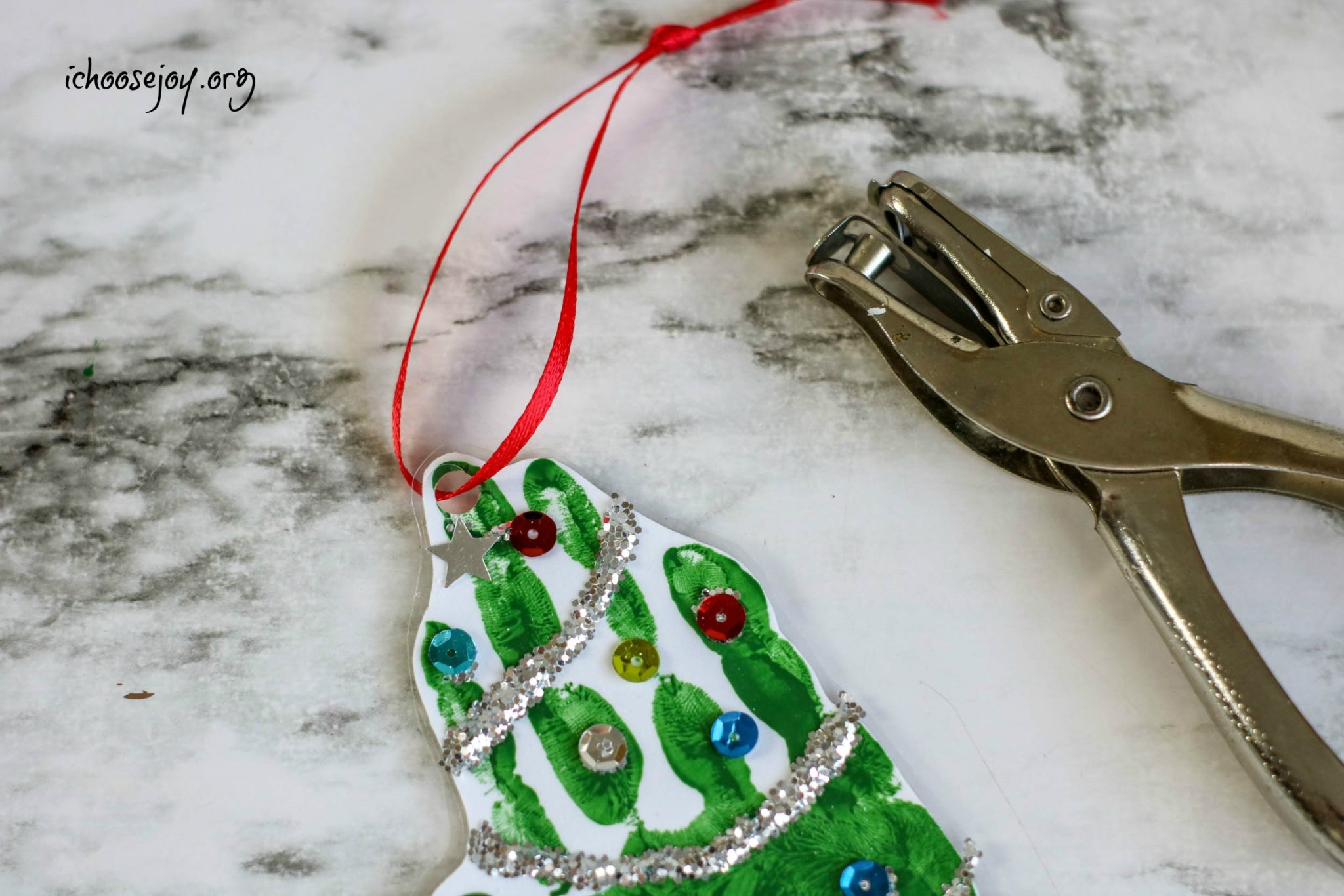 Christmas Tree Handprint Ornament Craft