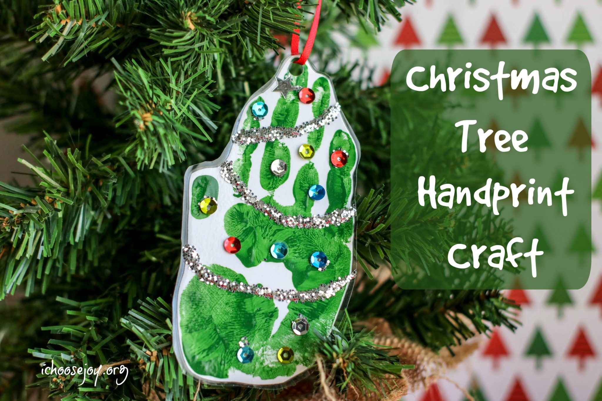 Christmas Tree Handprint Ornament Craft