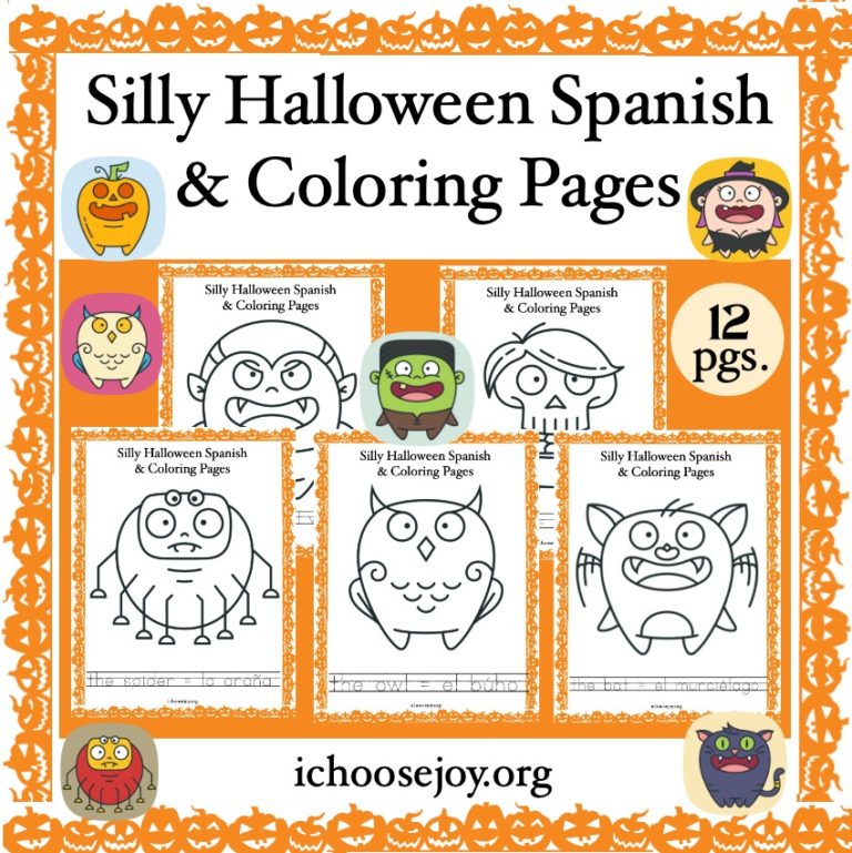 Silly Halloween Spanish and Coloring Pages