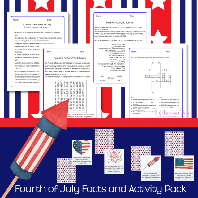 Fourth of July Printable Pack: Celebrating Independence Day with ...