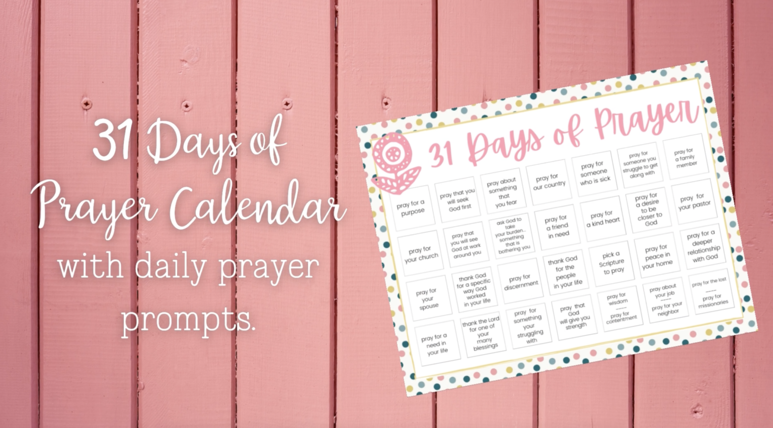 How to Pray on the Hard Days: Free 31-Day Prayer Calendar and Journal ...