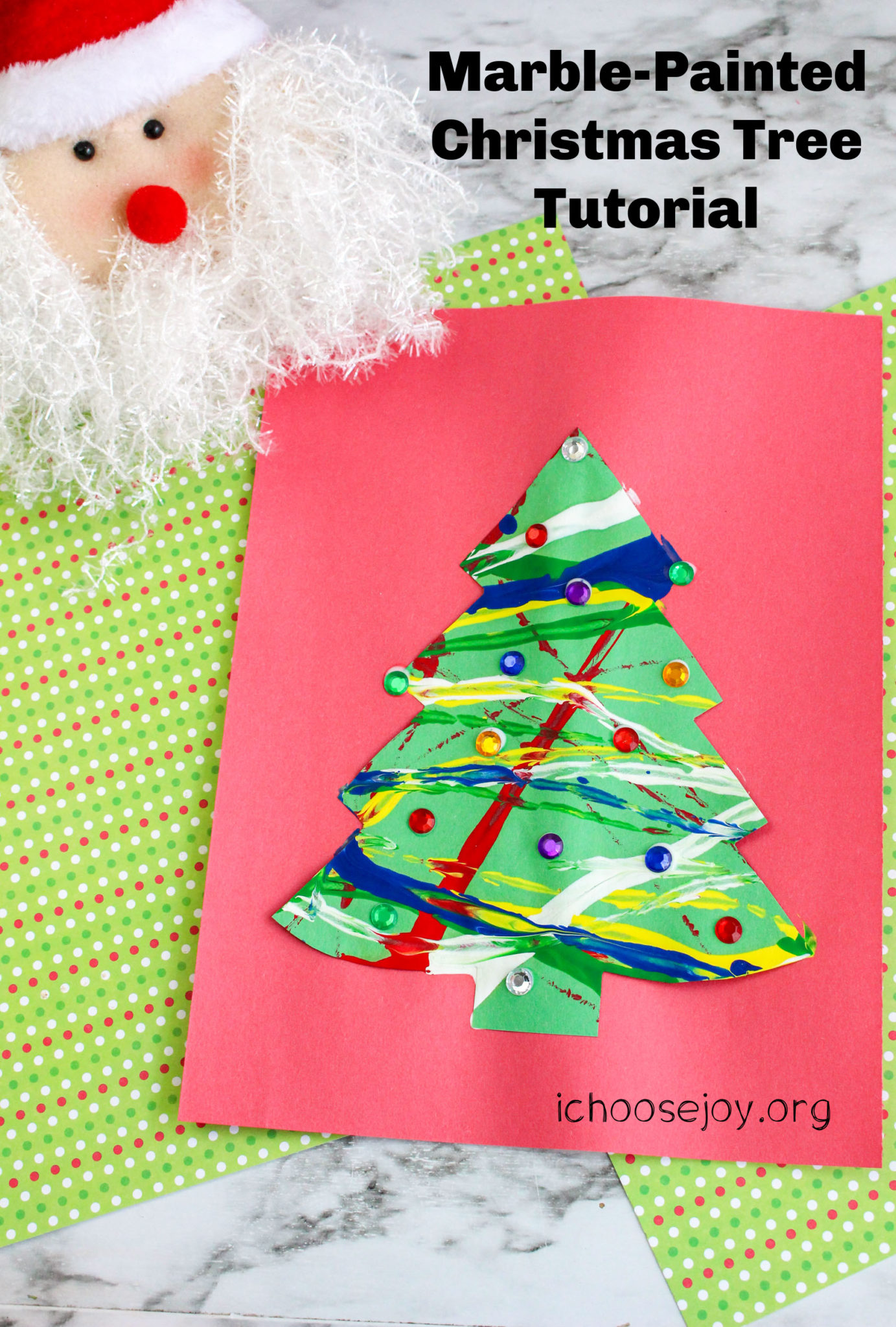 Marble-Painted Christmas Tree Tutorial