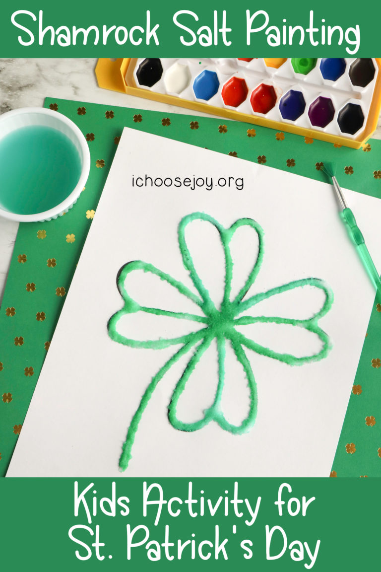 Shamrock Salt Painting Kids Activity for St. Patrick's Day