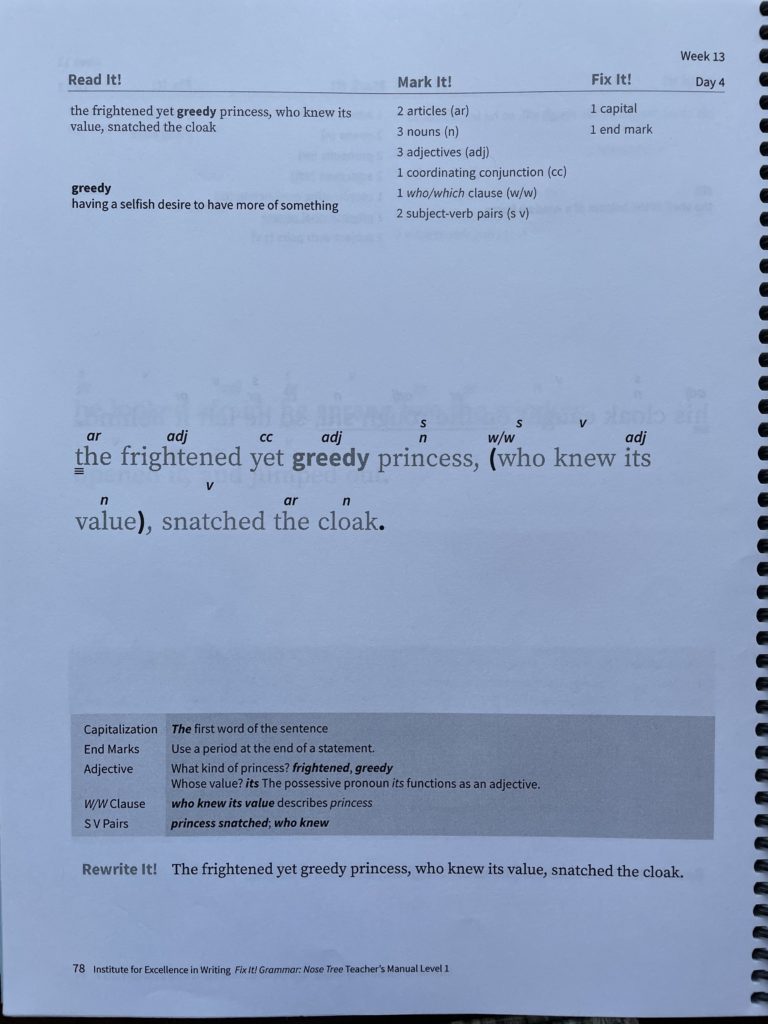 Homeschool Grammar with Fix It Grammar: a Review