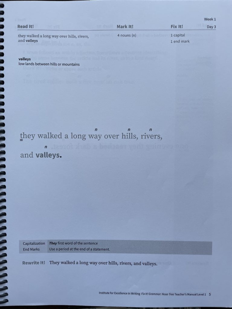 Homeschool Grammar with Fix It Grammar: a Review