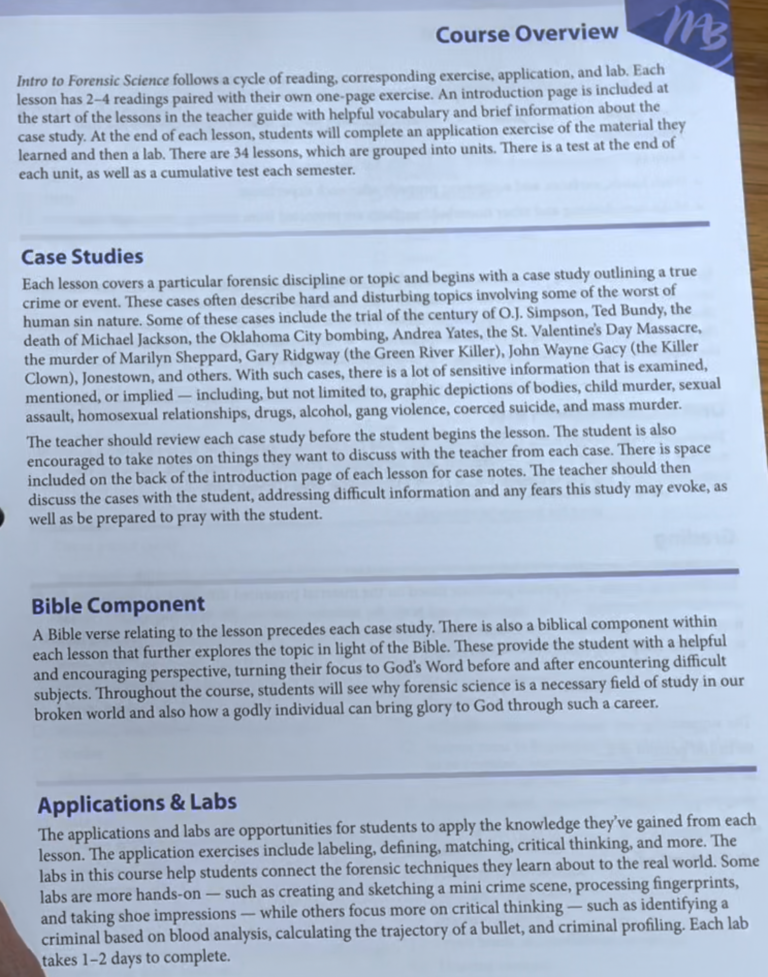 Forensic Science for Homeschooled High School Students