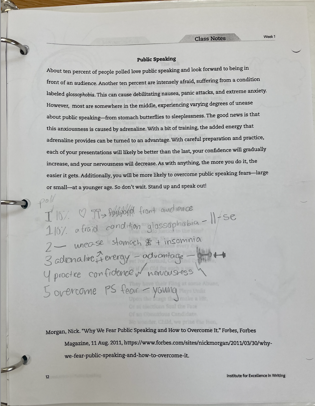IEW Introduction to Public Speaking review